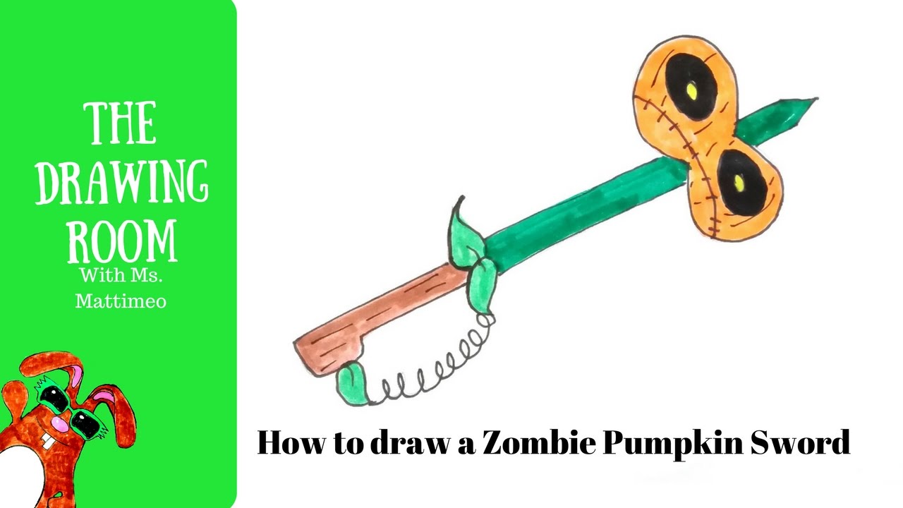How to draw a pumpkin zombie sword - How to draw mighty magiswords ...