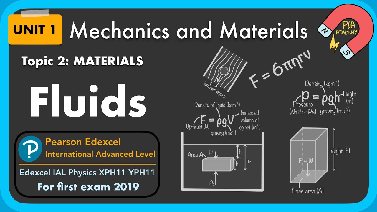 2.1 Fluids: Unit 1 mechanics and materials: Edexcel IAL Physics - YouTube