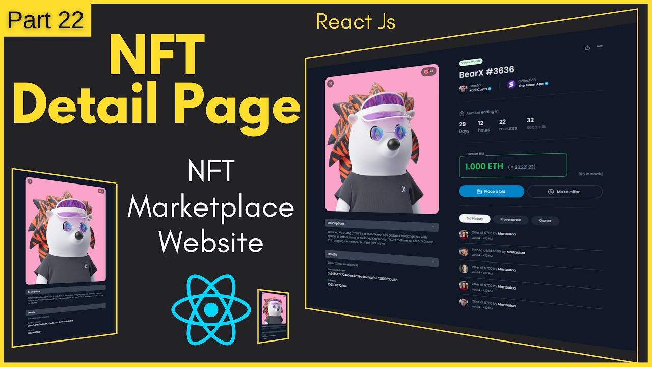 NFT Or Product Detail Page | Create React Product Detail Page For NFT ...