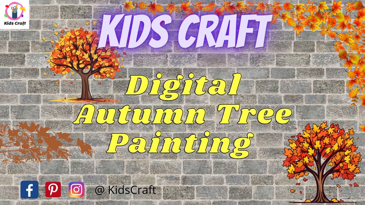 Digital Autumn Tree Painting | Painting in iPad | Autumn Crafts | Kids ...