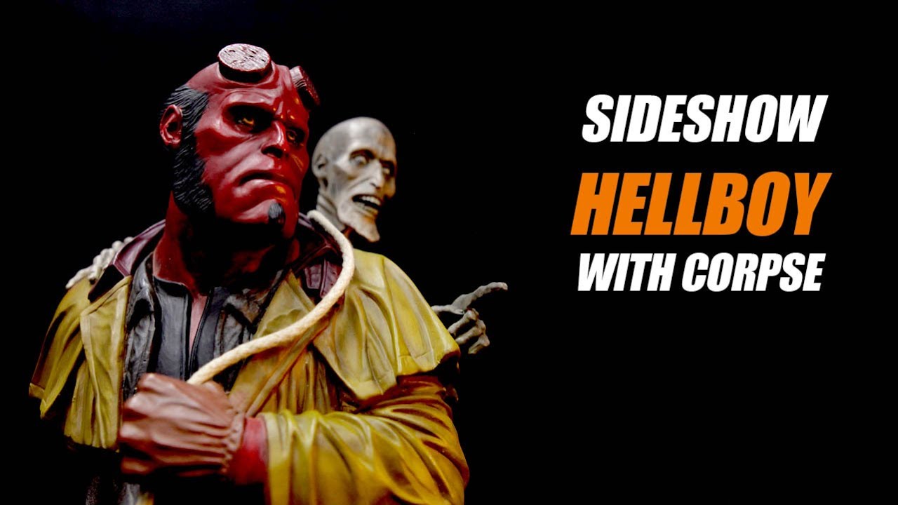 HELLBOY WITH CORPSE BUST SIDESHOW STATUE REVIEW - YouTube