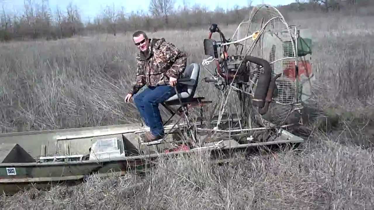 Rotax 582 "Redneck Boat" trying to run dry - YouTube