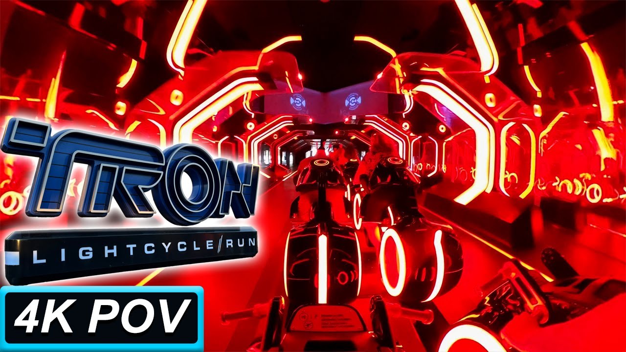 TRON: Lightcycle Run with Ares Layover (4K Back SEAT POV)- Disney's ...