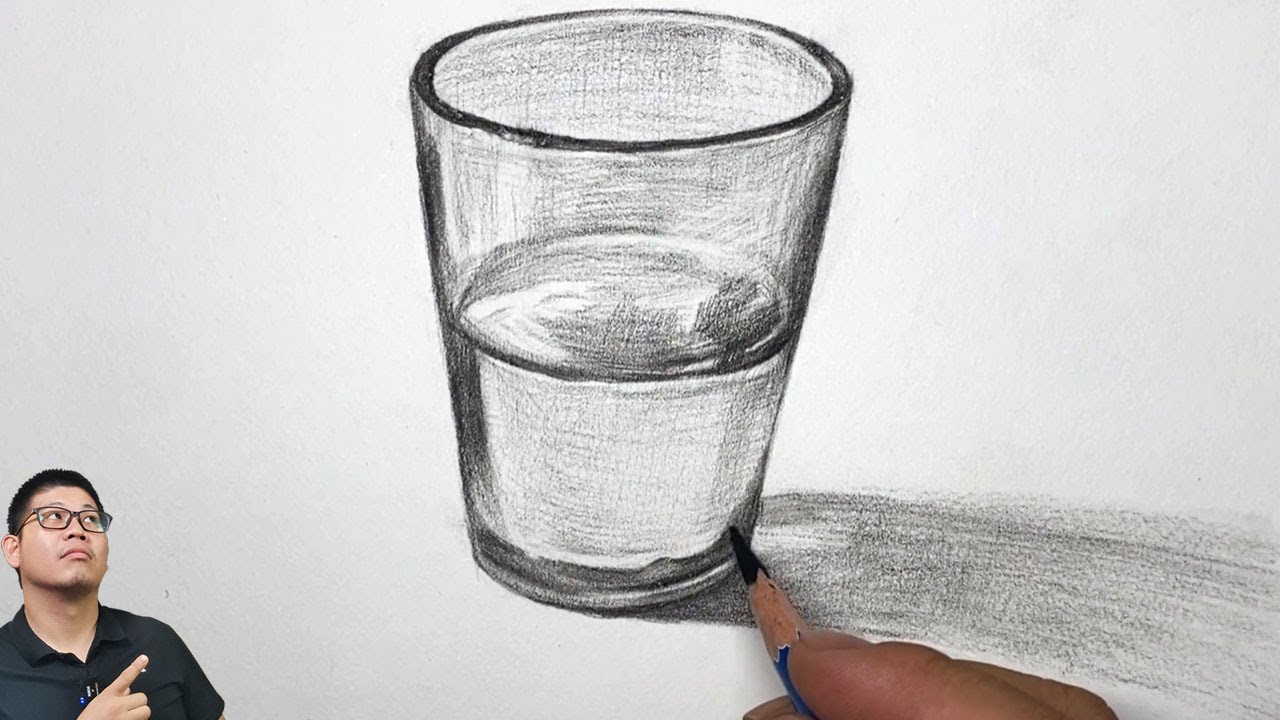 How to draw a drinking glass? Still life sketching | Patience ...