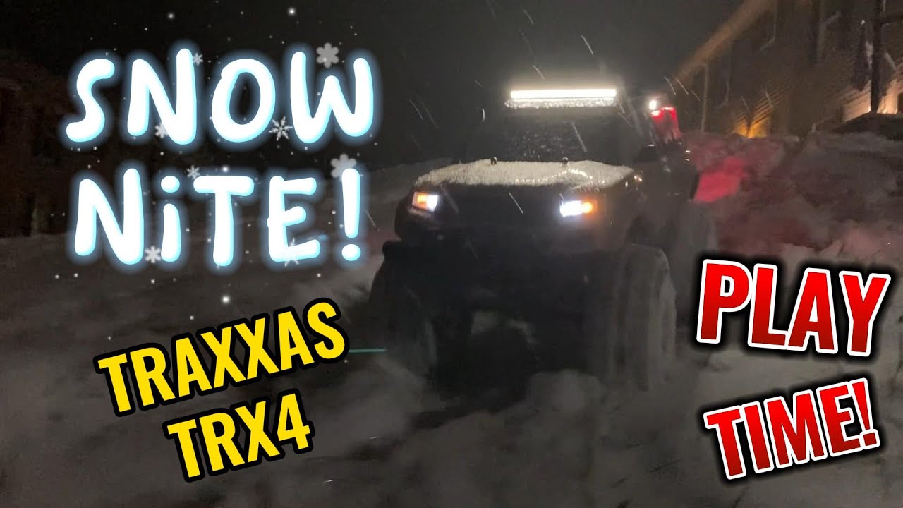 SNOW NITE! ️🌙 Traxxas TRX4 Night Snow Adventure! Conquering Winter's ...