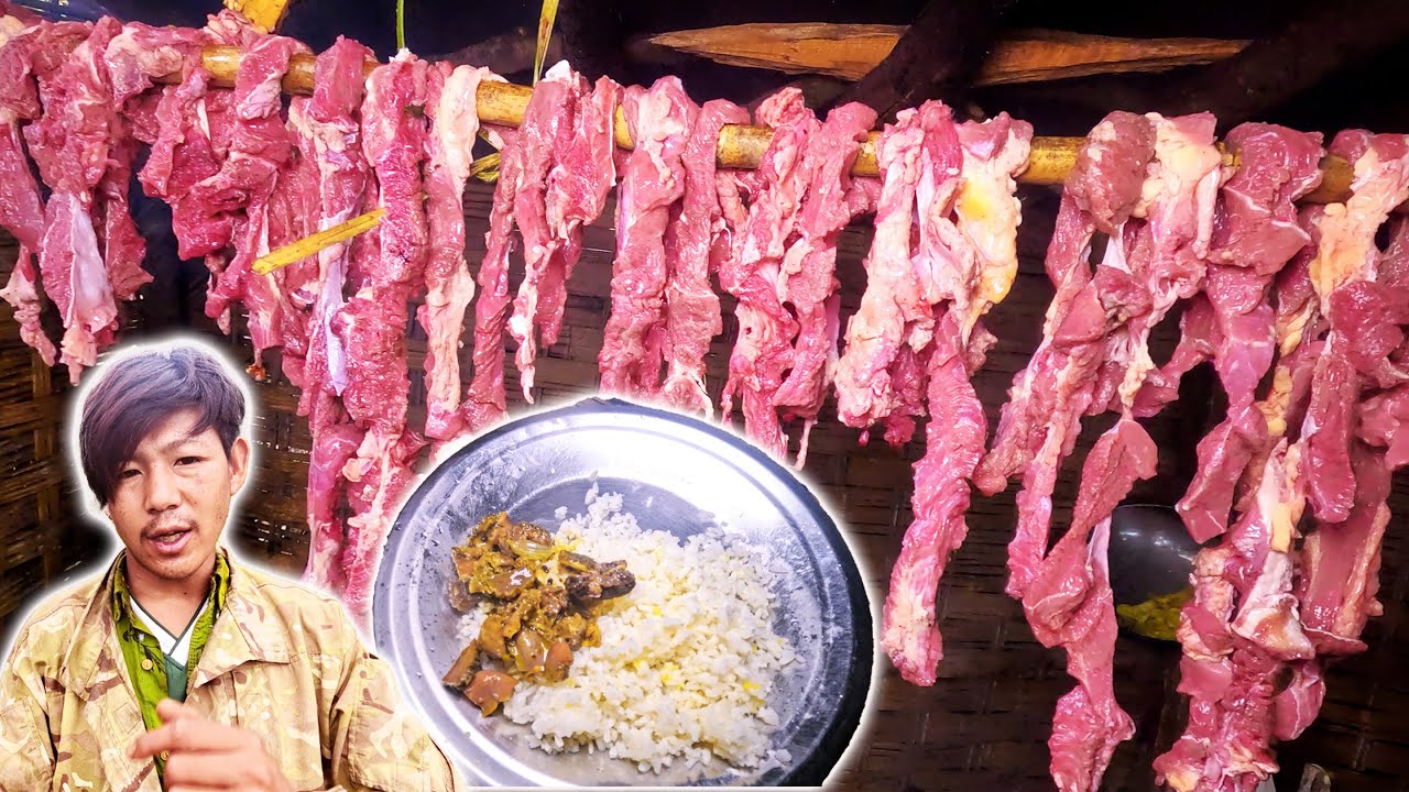 Laxmi cooks buff curry & rice || surya cuts buff to make dry @Ritarojan ...