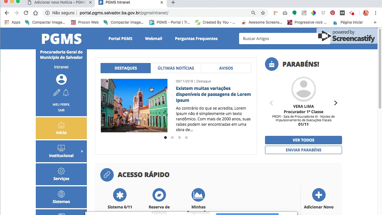 Portal PGMS - 2 Como criar notícias - YouTube