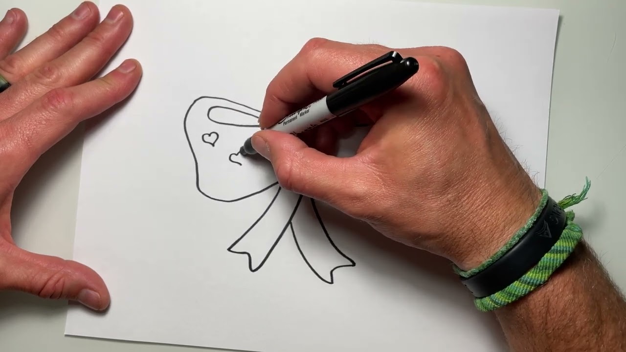 How to Draw a Cute Heart Bow Doodle for Kids! Easy! - YouTube