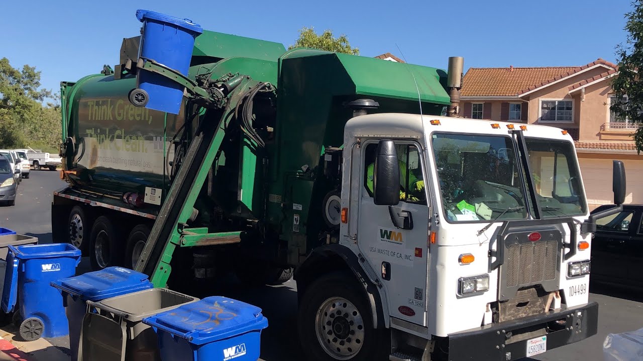 WM Think Green Think Clean Amrep ASL Garbage Truck On Evening Cart ...