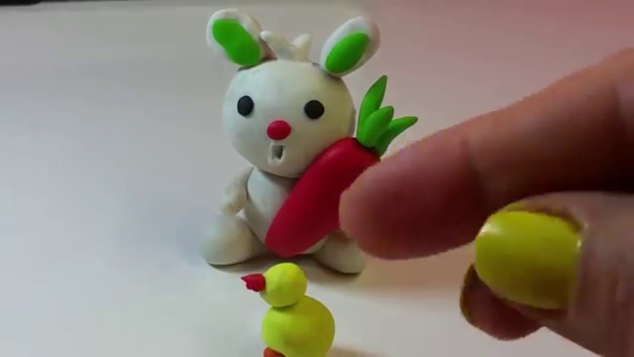 Easter Bunny : Make one at home using clay - YouTube