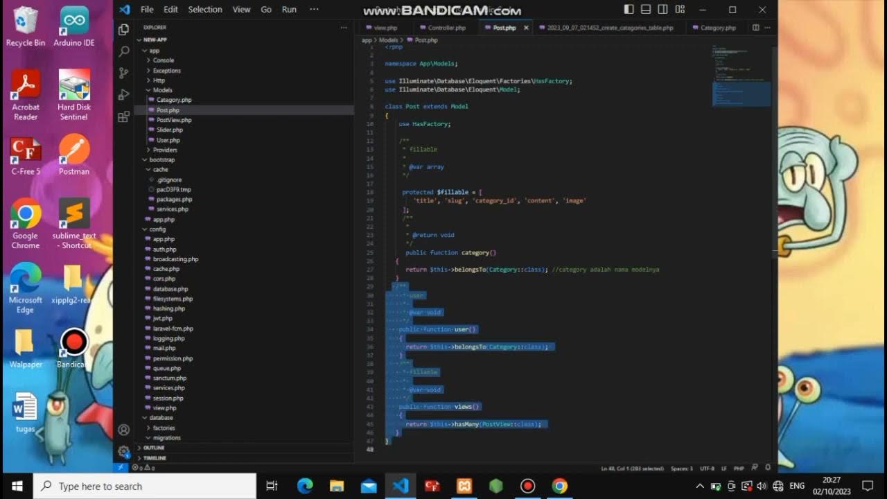 Review materi membuat 14 table di laravel - YouTube