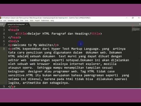 Tag Dasar HTML - Paragraph dan Heading - YouTube