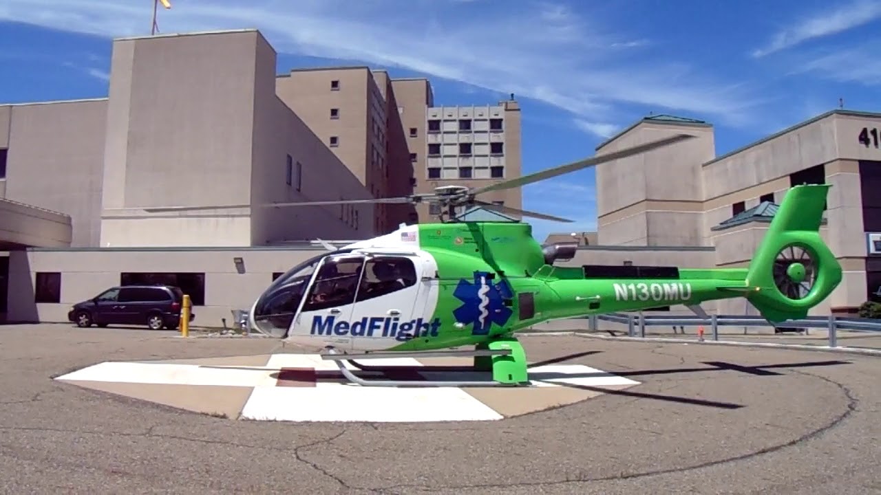 MedFlight Of Ohio 6 N130MU Lifting from Trinity Medical Center West ...