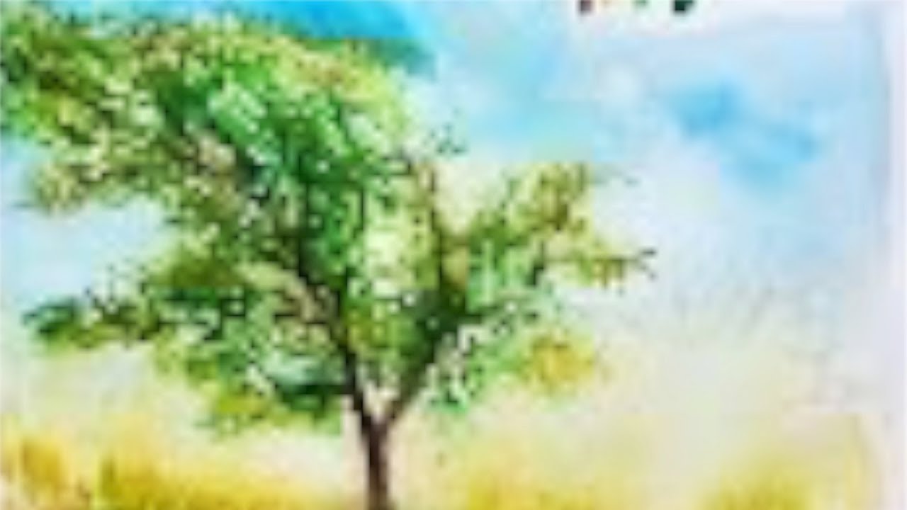 How to paint a Wind-swept Tree in watercolor, a step by step tutorial ...