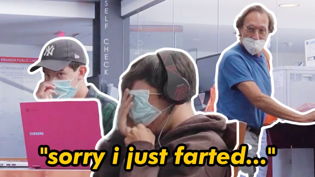 farting on people in public prank - YouTube
