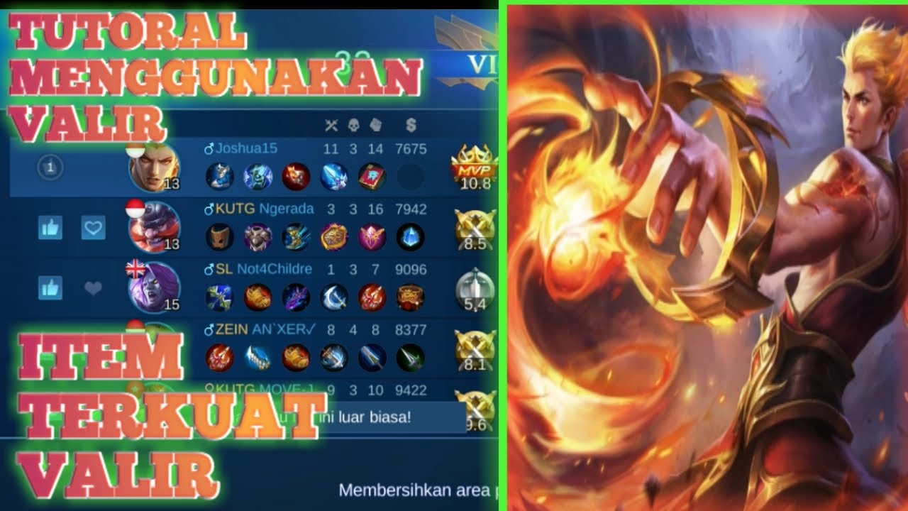 TUTORIAL MENGUNAKAN VALIR + ITEM TERKUAT 2020 I MOBILE LEGENDS - YouTube