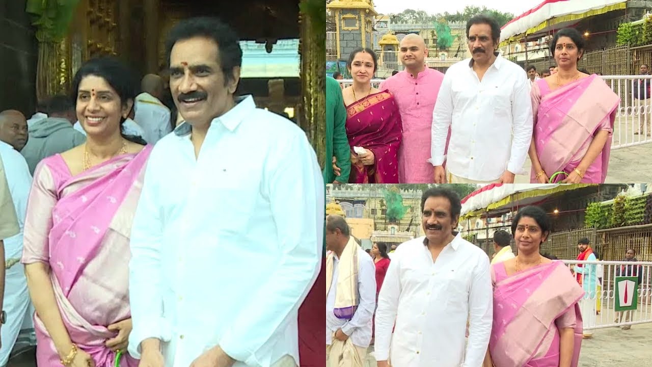 Rao Ramesh with His Wife Visits Tirumala Temple | Rao Ramesh Family ...