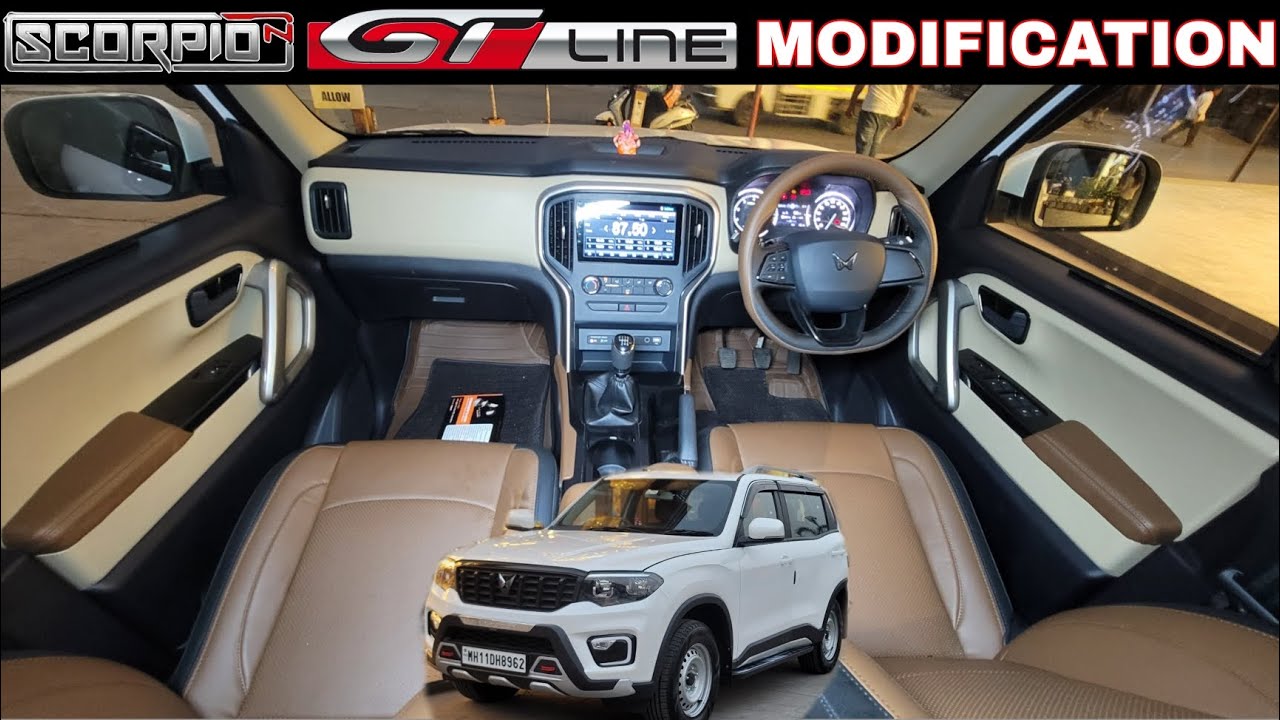 SCORPIO N BASE MODEL GT LINE MODIFICATION WITH VANILLA BROWN LOUNGE ...