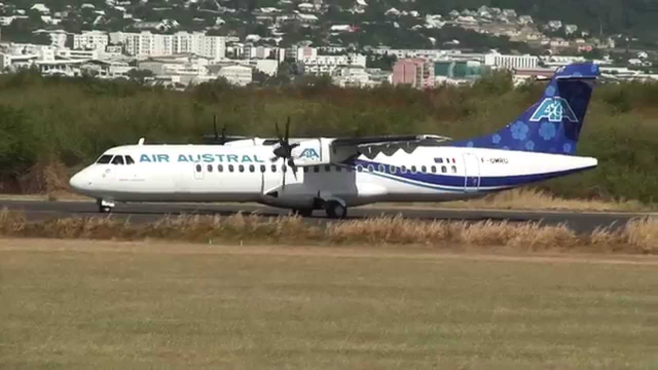 ATR-72 Air Austral,F-OMRU,décollage piste 14 @ St Denis de la Réunion ...