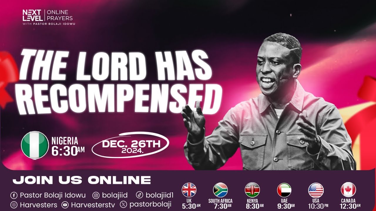 Next Level Prayers || The Lord Has Recompensed || Pst Bolaji Idowu ...
