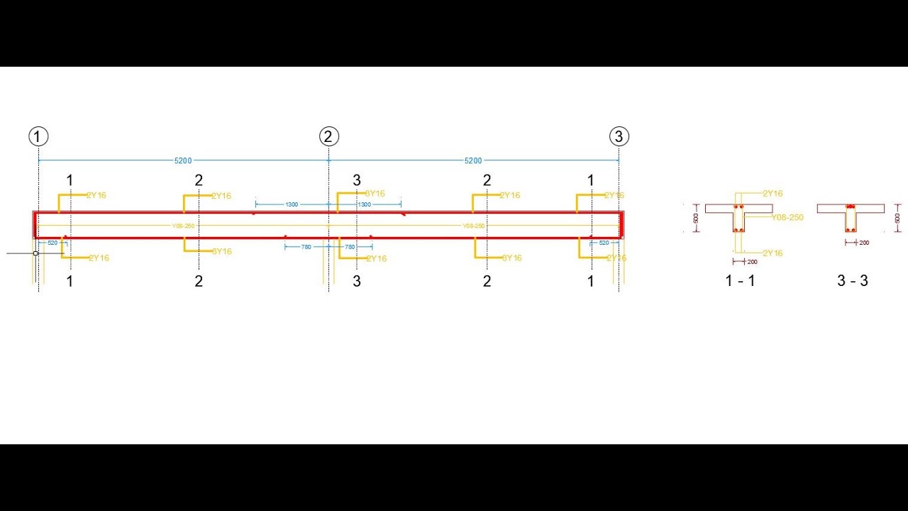 How to Detail Beam Reinforcement using AutoCAD. Beam Detailing ...