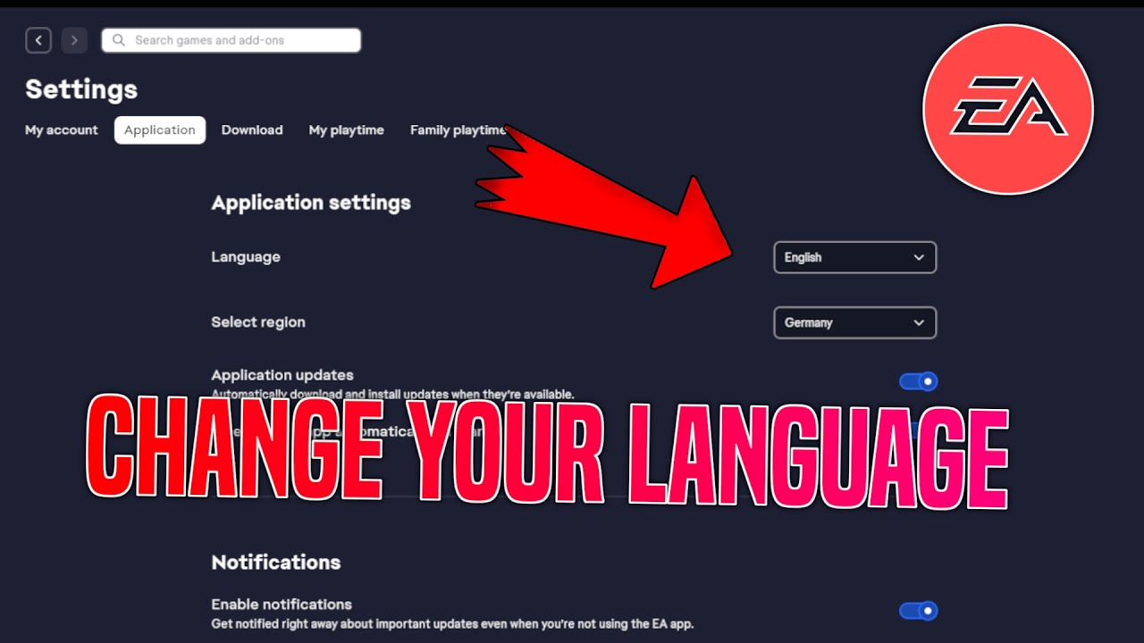 How To CHANGE Your LANGUAGE In The EA App | Tutorial - YouTube