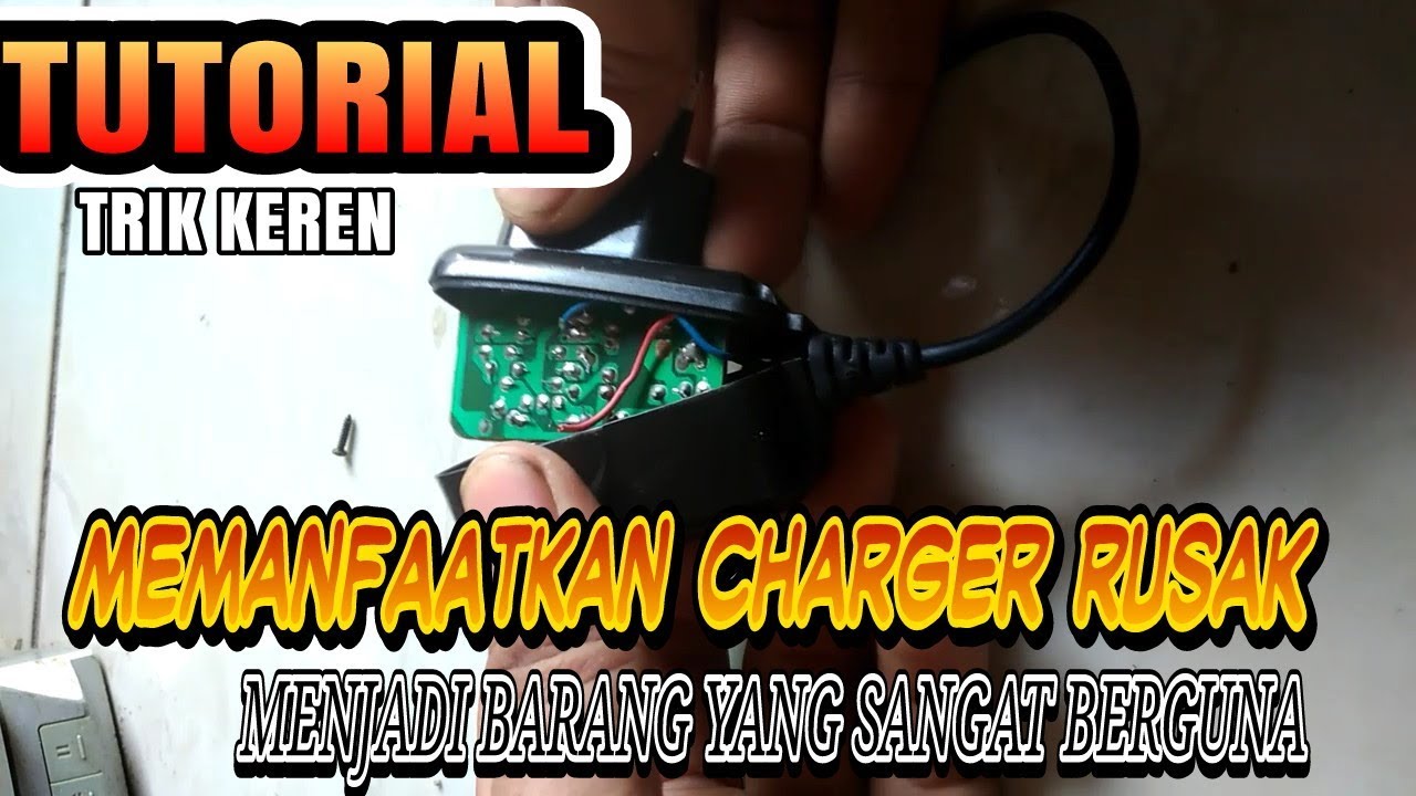 Cara memanfaatkan Charger Rusak Jadi Konektor kepala Charger Usb - YouTube