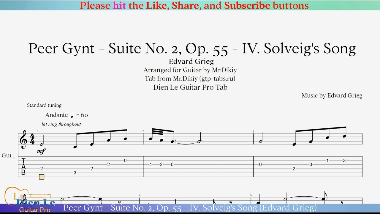Peer Gynt - Suite No. 2, Op. 55 - IV. Solveig's Song (Edvard Grieg) for ...
