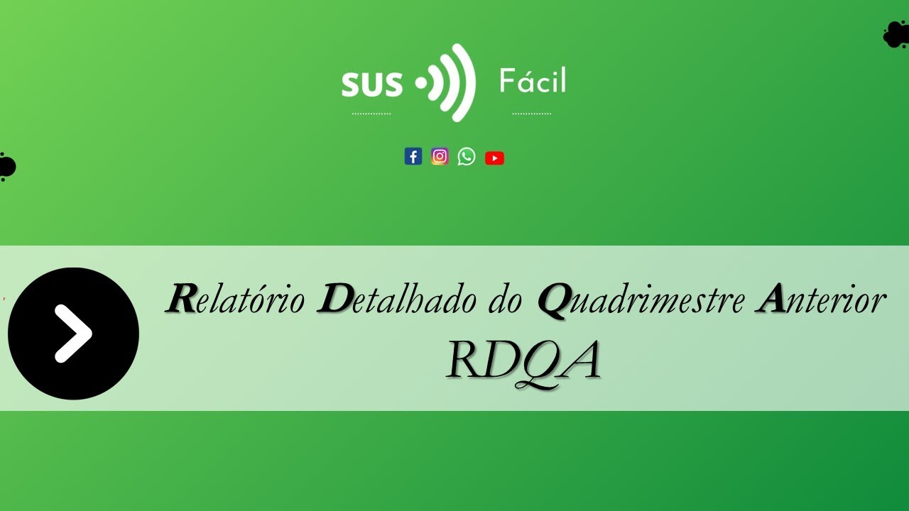 PLANEJAMENTO NO SUS - RDQA - RELATÓRIO DETALHADO DO QUADRIMESTRE ...