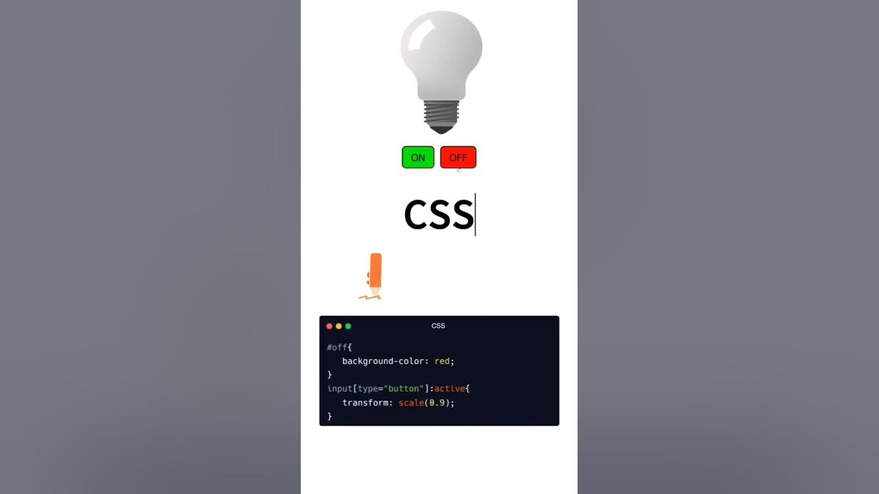 Turn On And Off Light Using Html And Css And Javascript Coding Shortsvideo Developers