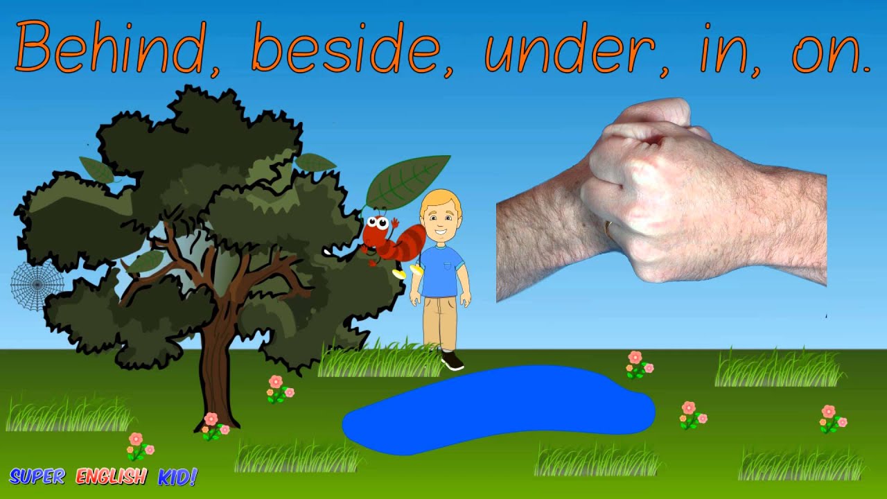 ♫The prepositions and insects/outdoors song for kids!♫ (behind, beside ...