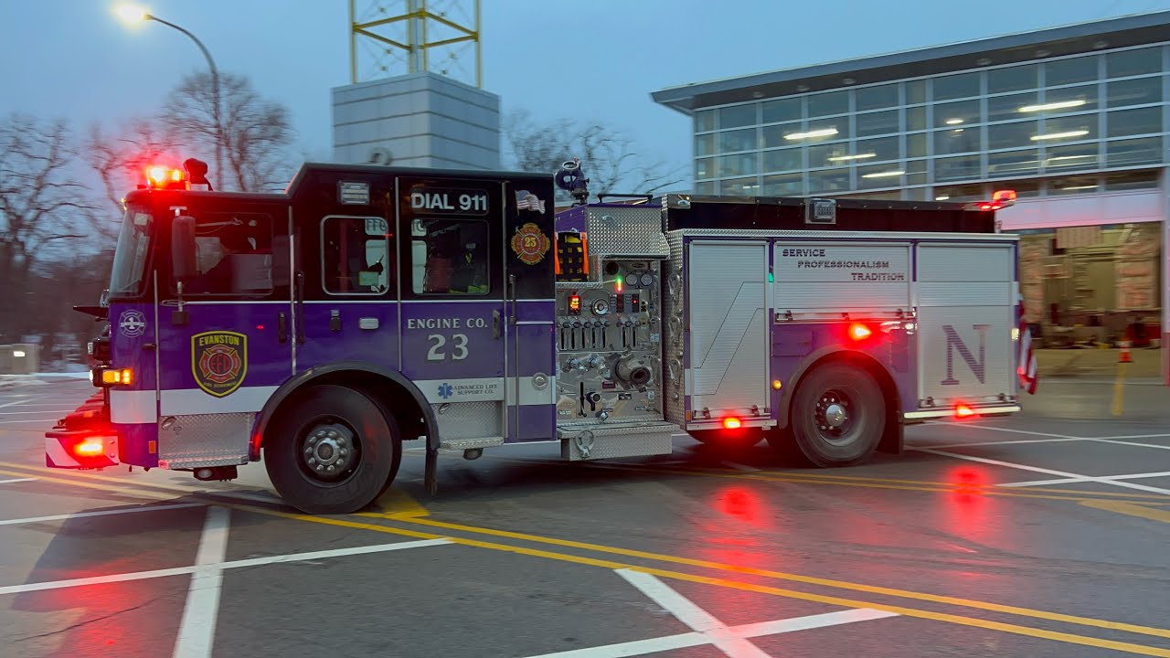Evanston, fire department, ambulance, 23 and *NEW* Engine 23 responding ...