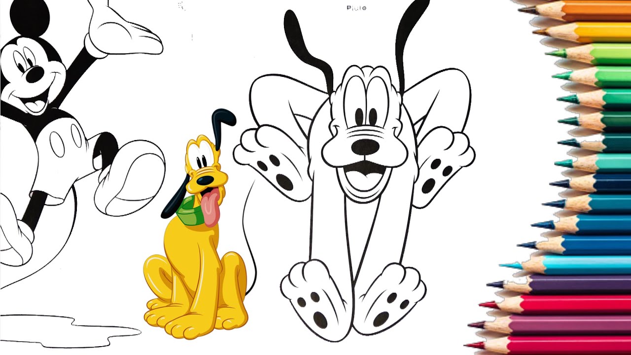 How to Coloring Disneys Pluto From Mickey Mouse ll Disney PLUTO ...