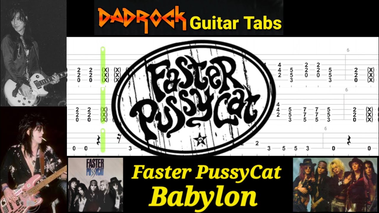 Babylon - Faster Pussycat - Guitar + Bass TABS Lesson - YouTube