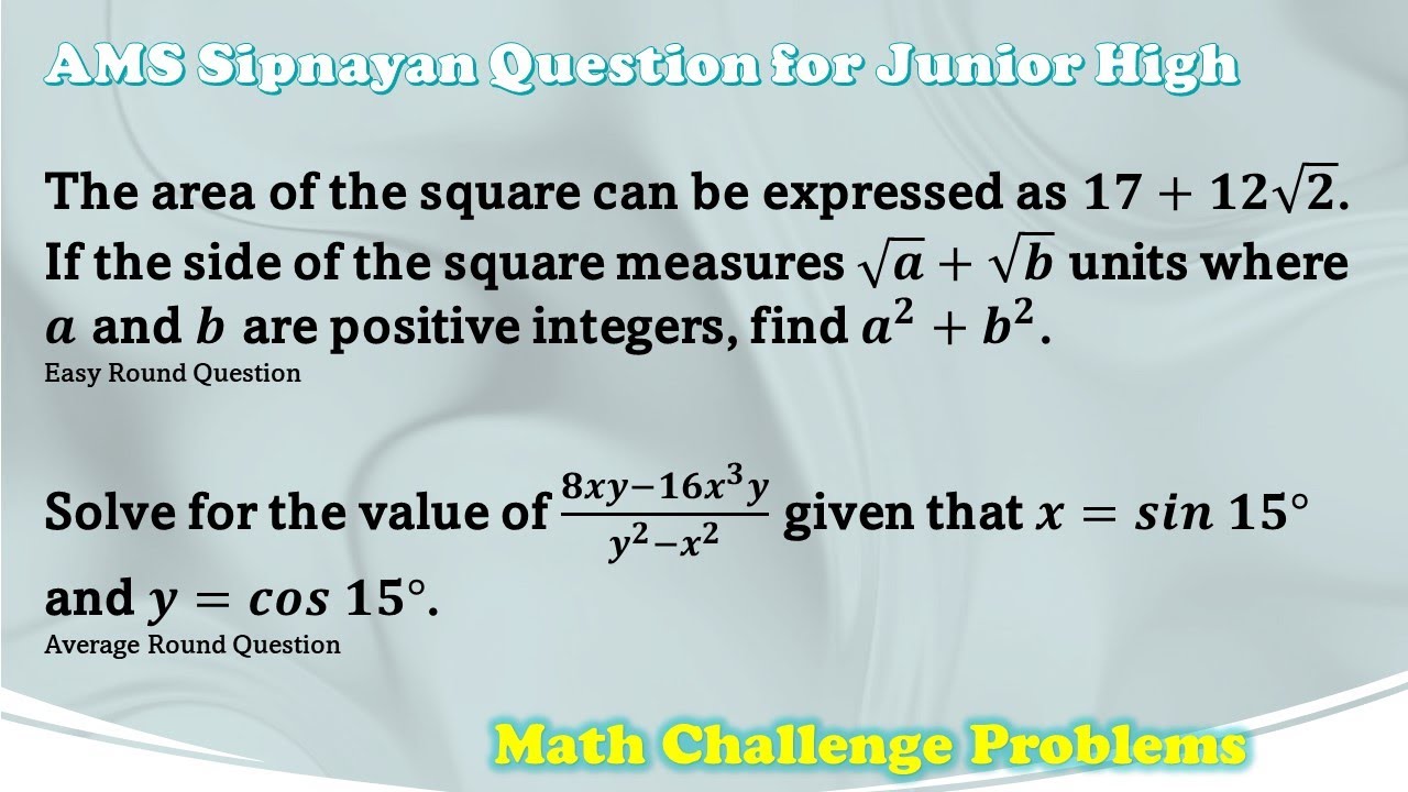 Math Challenge Problem No. 30 - YouTube