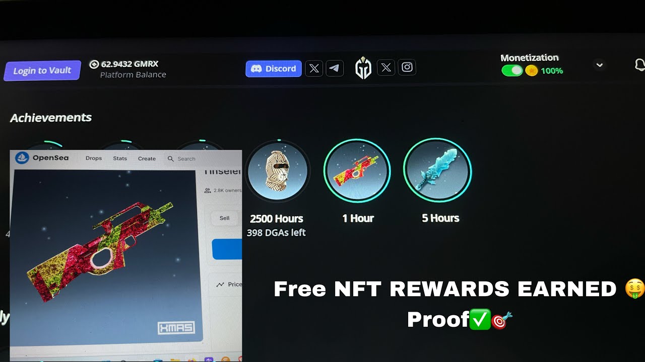 Free NFT GUN Reward Earned Proof | GAIMIN X OPENSEA 💰Cryptocurrency ...