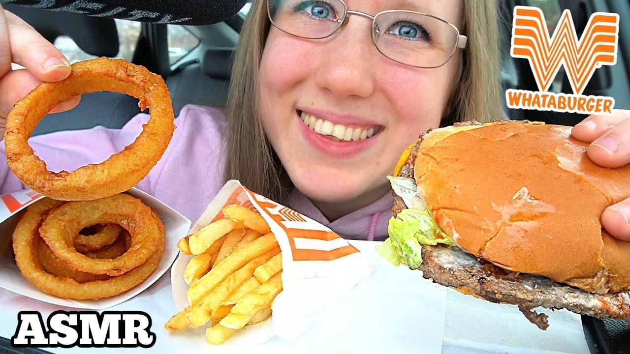 ASMR WHATABURGER CHEESEBURGER MUKBANG (No Talking) EATING SOUNDS - YouTube