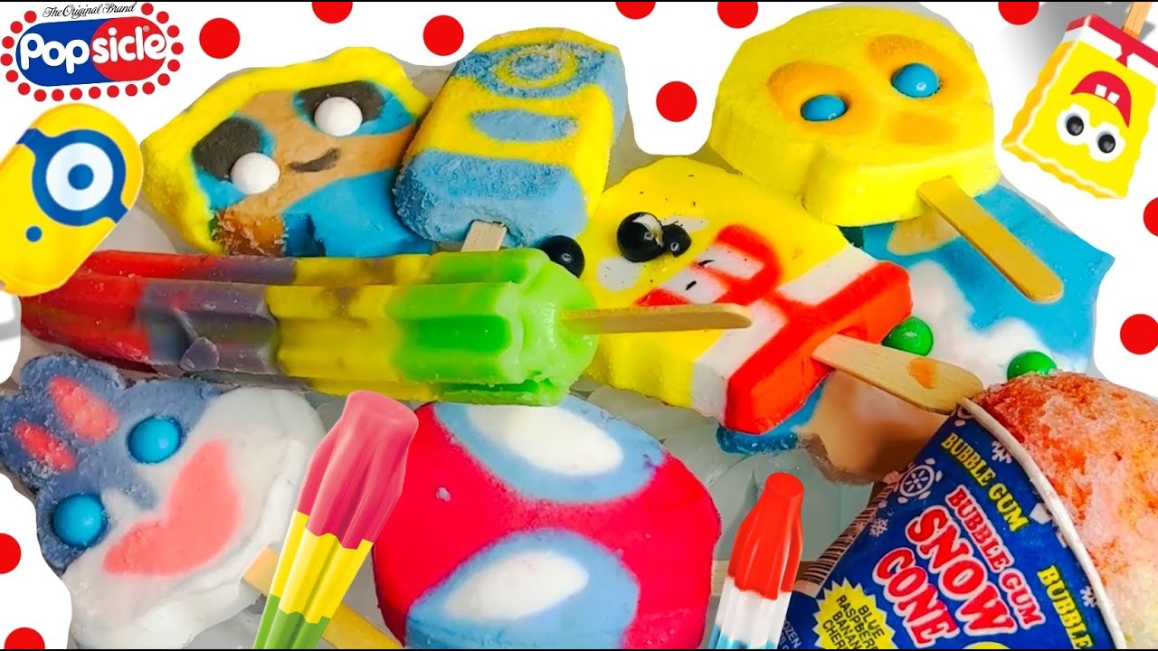 Opening Ice Cream Truck Popsicles, SpongeBob, Spider Man, Sonic, Power ...