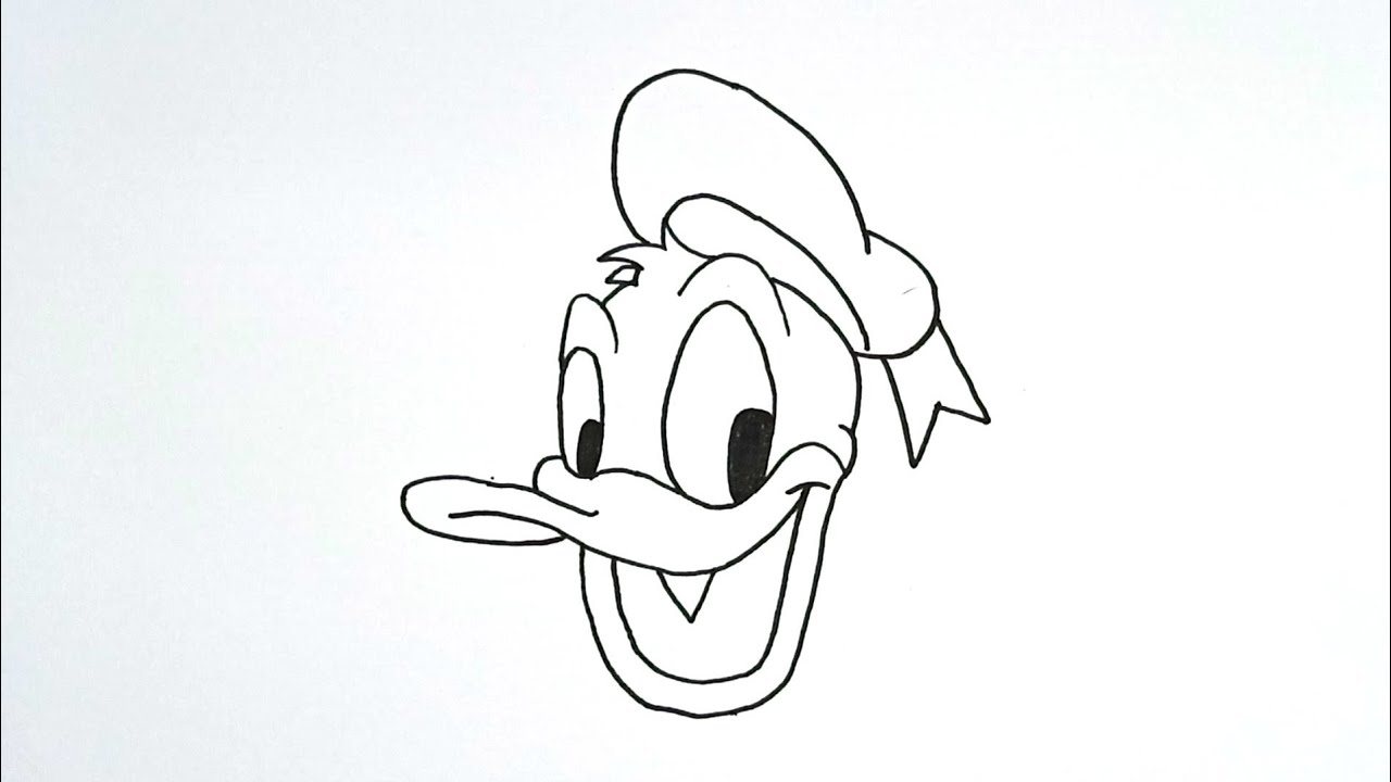 How To Draw Donald Duck Face | Cara Menggambar Donald Bebek Face - YouTube