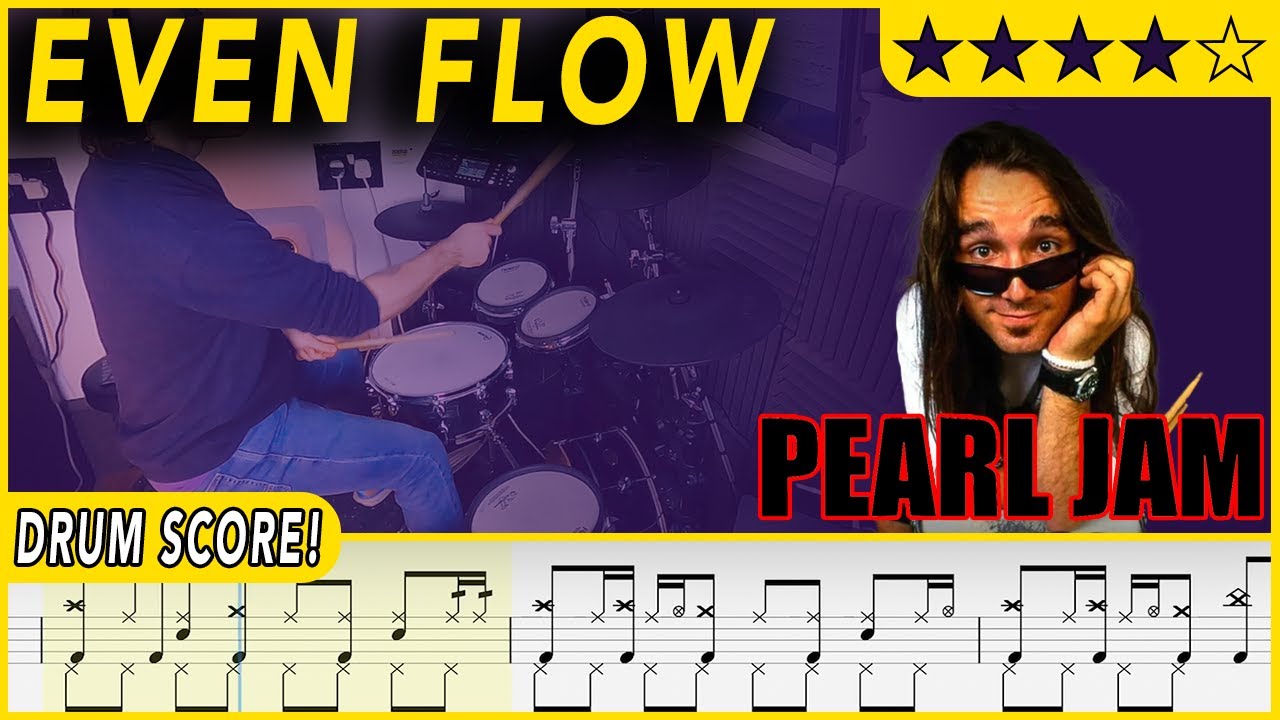 Even Flow - Pearl Jam | DRUM SCORE Sheet Music | #424 DRUMSCRIBE - YouTube