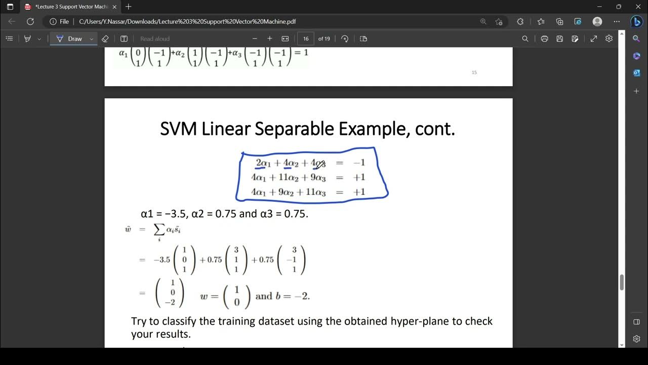 Pattern Recognition: Lecture 3 (Support Vector Machine) - Problem - YouTube