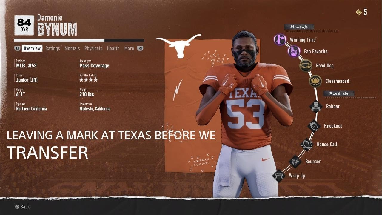 Last games at Texas College Football 25 RTG LB PT6 - YouTube