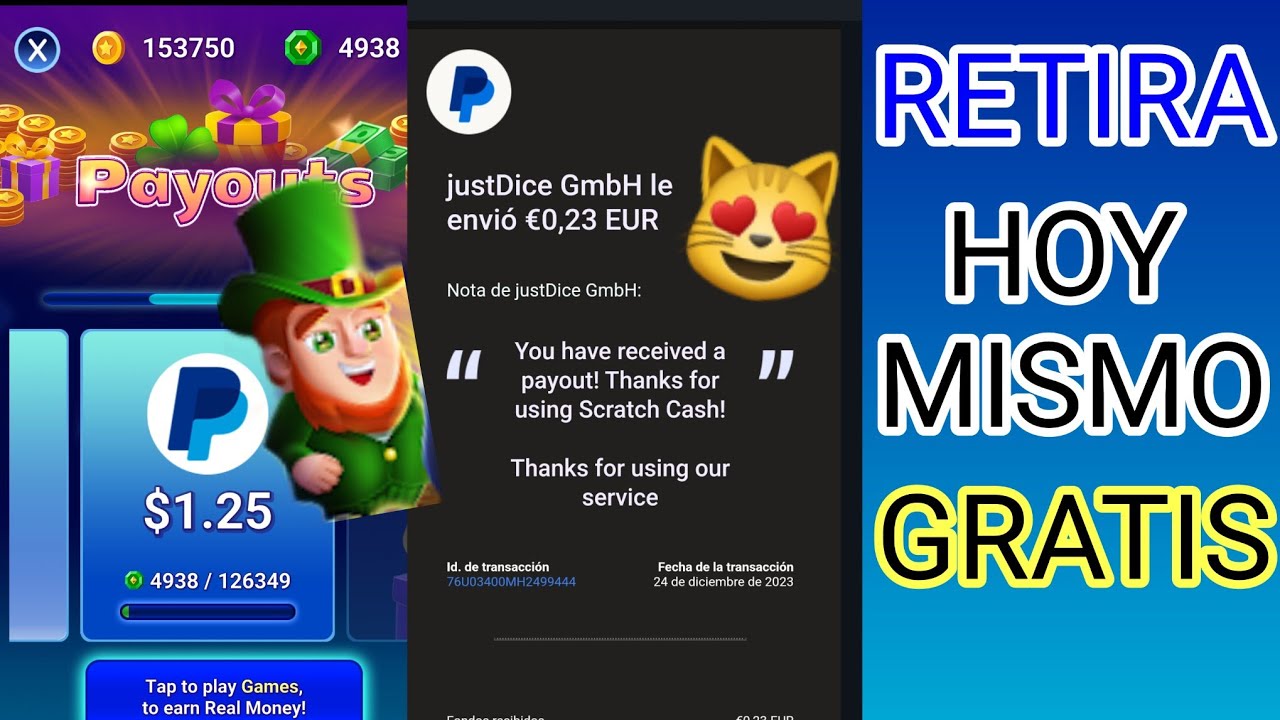 🎄💸Scratch Cash La APP Mas RAPIDA en PAGAR a PAYPAL - SIN REFERIDO - YouTube