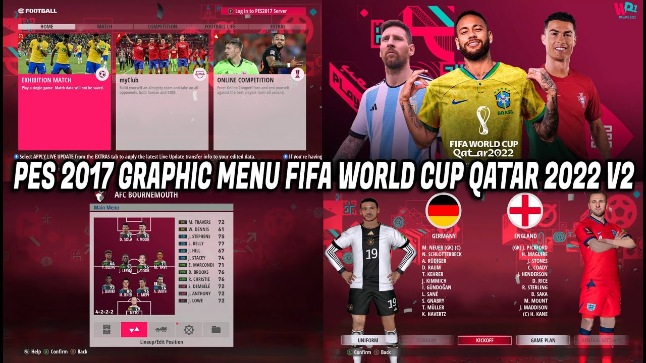 PES 2017 Graphic Menu FIFA World Cup Qatar 2022 V2 - YouTube