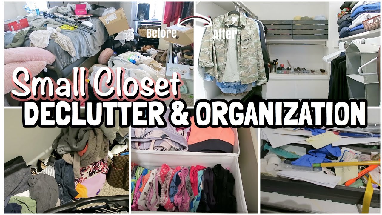CLOSET DECLUTTER AND ORGANIZATION | SMALL CLOSET ORGANIZATION | ACTUAL ...