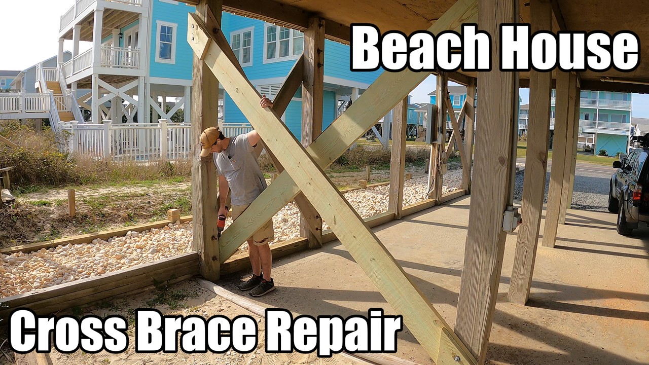Beach House Cross Bracing Repair | Replacing Rotted and Rusted Cross ...