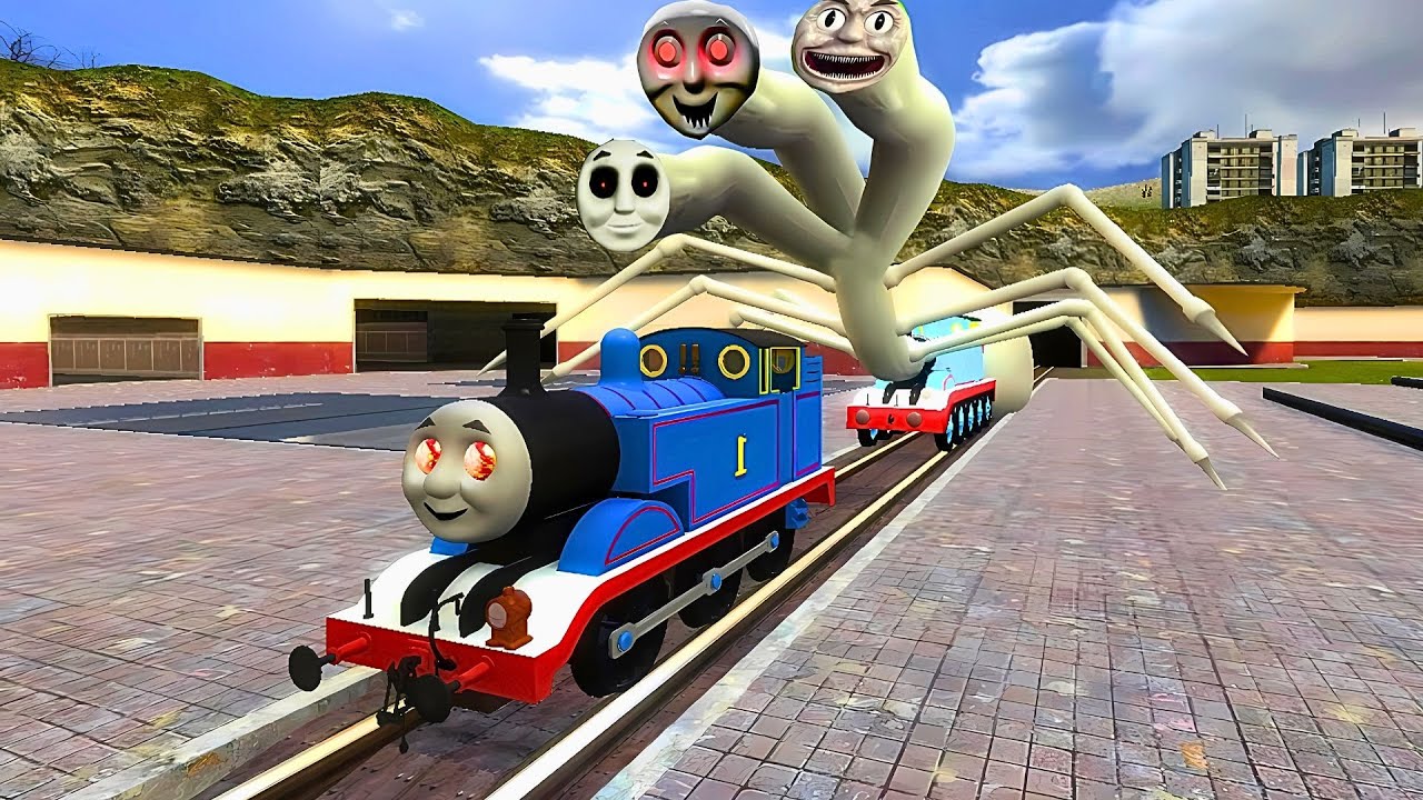 Building a Thomas Train Chased By New Cursed Thomas Head 3 and Friends ...