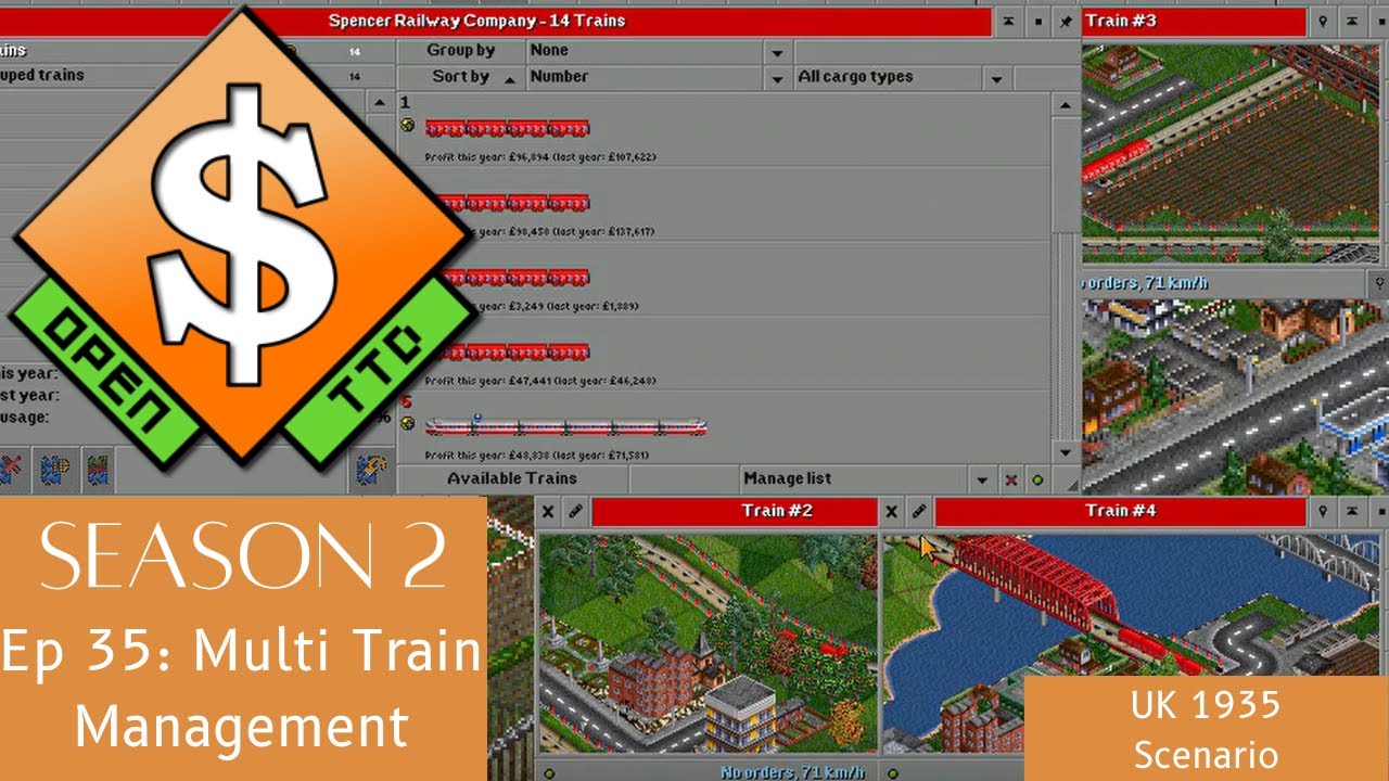 OpenTTD: UK 1935 Scenario #4: Multi Train Management (S2E35) - YouTube