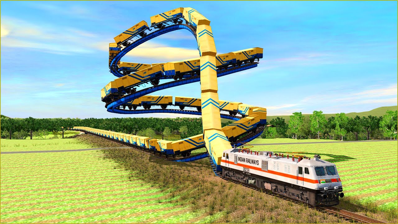 Trains vs Messy Railroad Tracks #1 | Bumpy Forked Messy Railroad Track ...