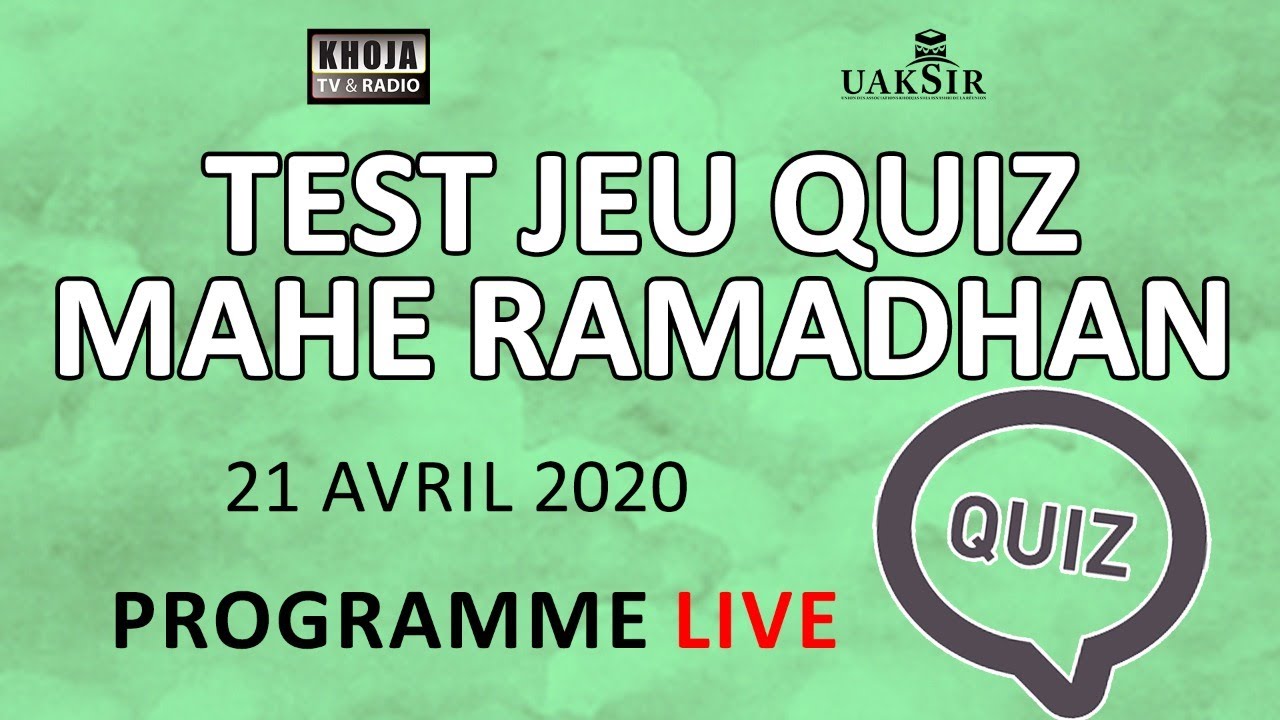 KHOJATV - TEST JEU QUIZ MAHE RAMADHAN 1441 - YouTube